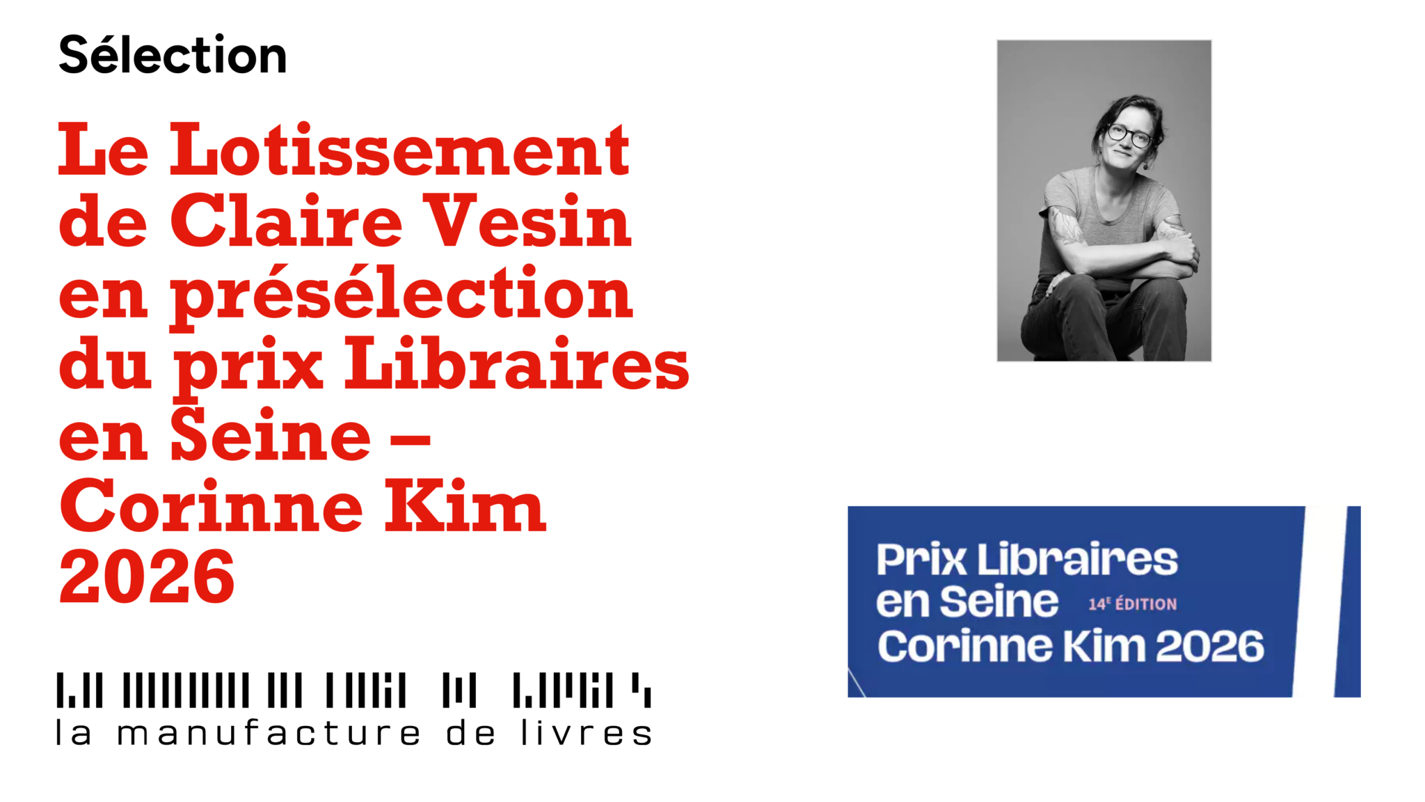 Le Lotissement de Claire Vesin en présélection du prix Libraires en ...
